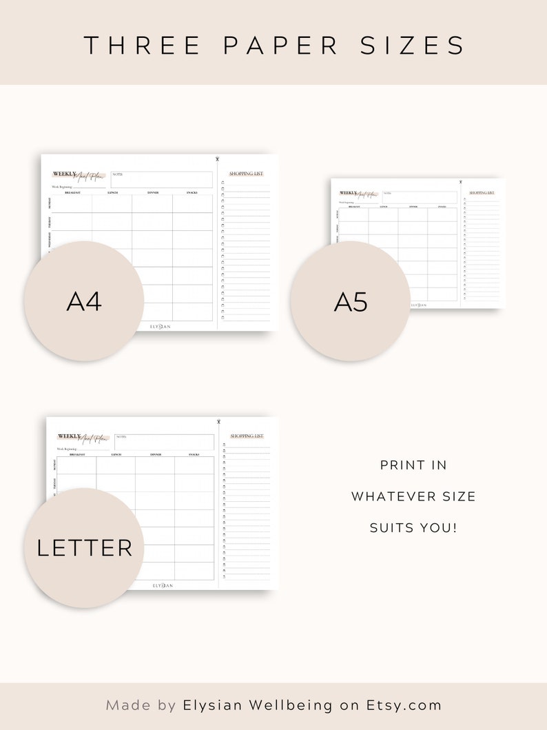 Weekly Meal Plan Printable Fillable PDF Food Intake, Healthy Lifestyle ...