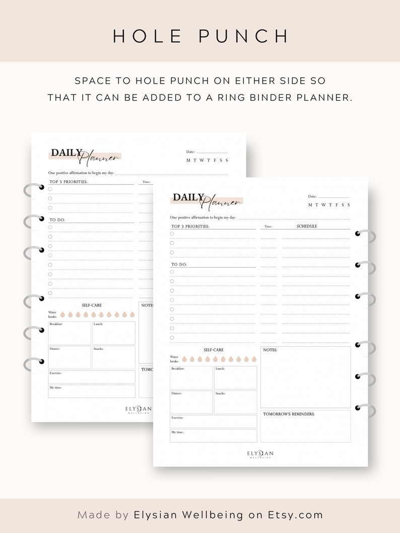 Daily Planner Printable Fillable PDF Daily Priorities, to Do List ...