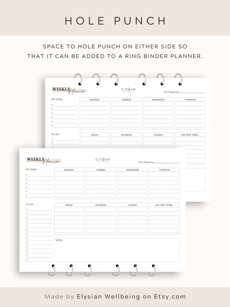 Weekly Planner Printable Fillable PDF Daily Priorities, Productivity ...
