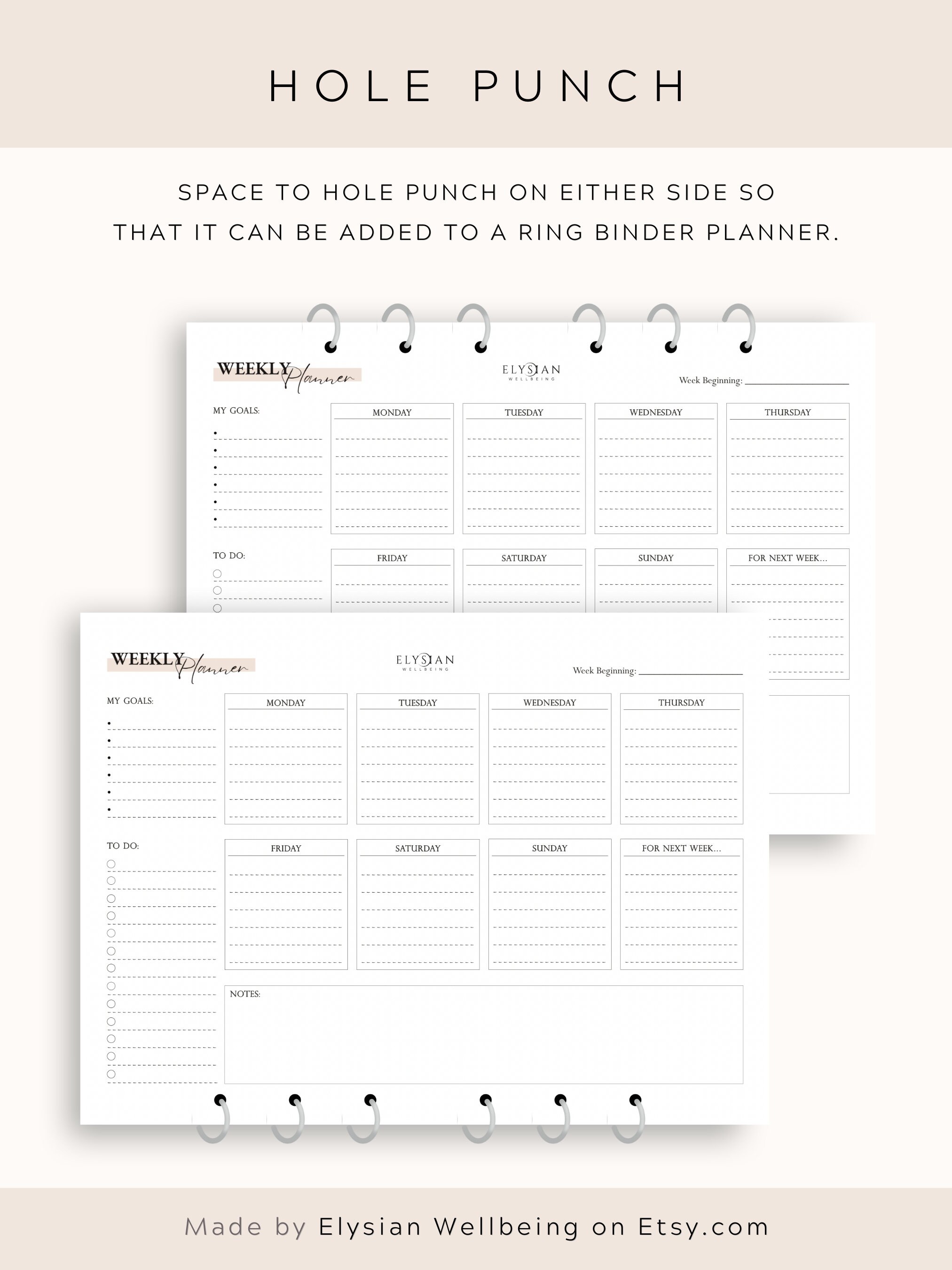 Weekly Planner Printable Fillable PDF Daily Priorities, Productivity ...