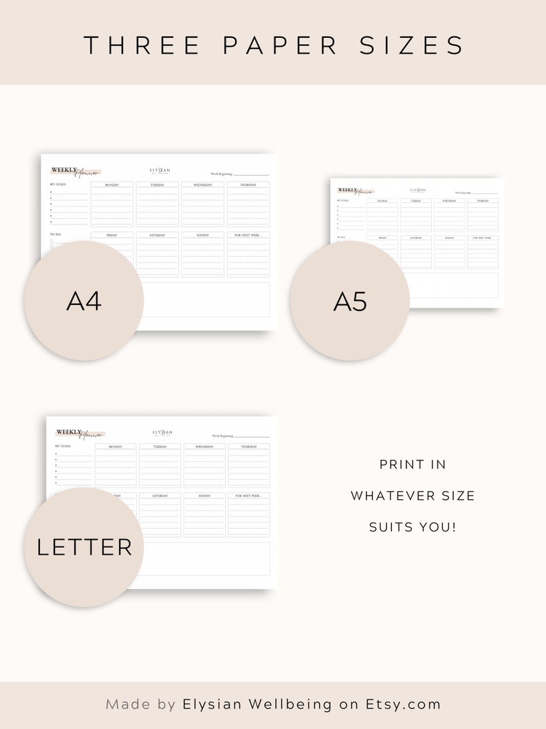 Weekly Planner Printable Fillable PDF Daily Priorities, Productivity ...