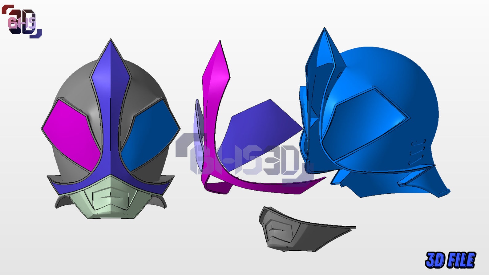 Shinkenger Red Super Mega Mode Helmet 3D Digital Download - Etsy
