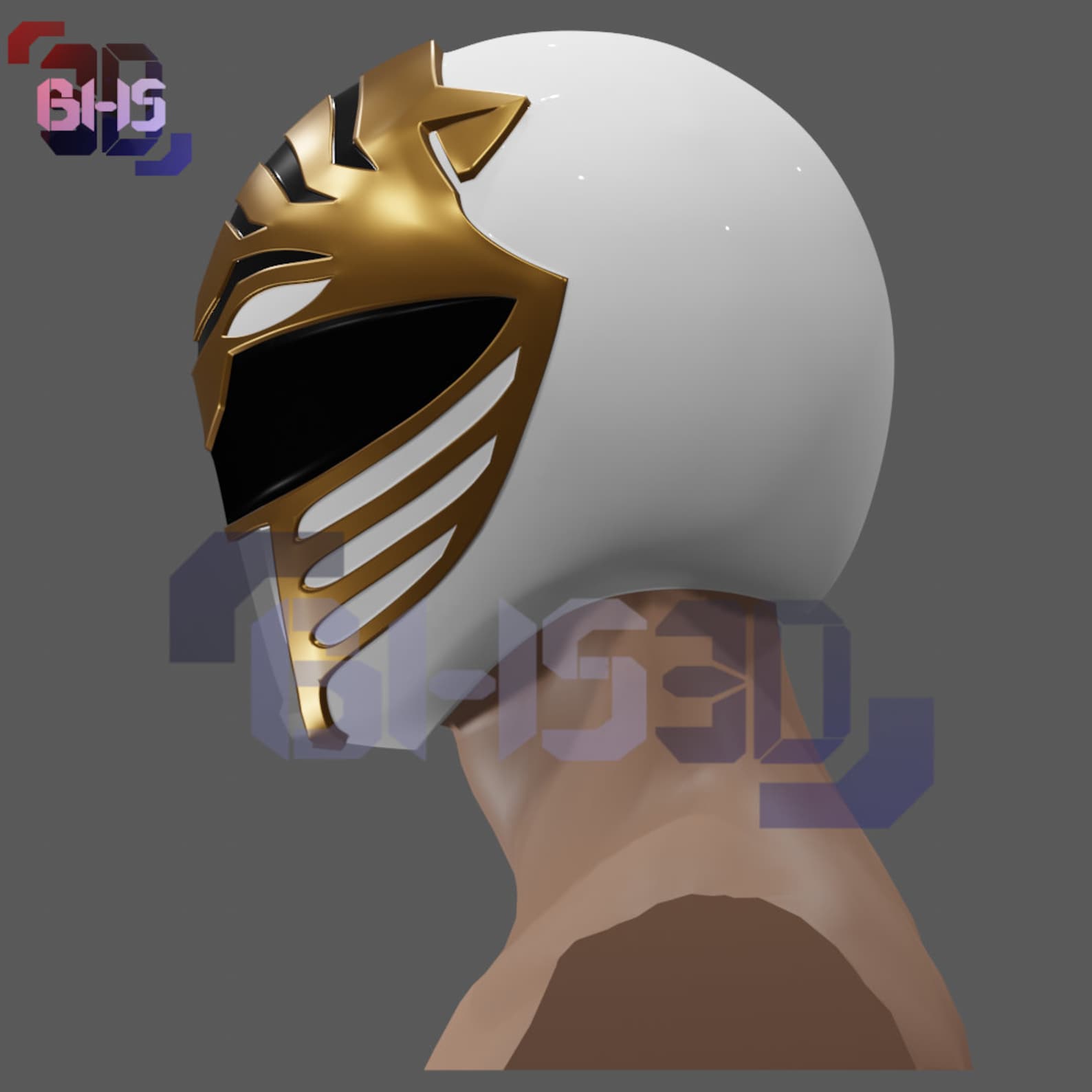 White Ranger Helmet Tommy Oliver 3D Digital Download - Etsy