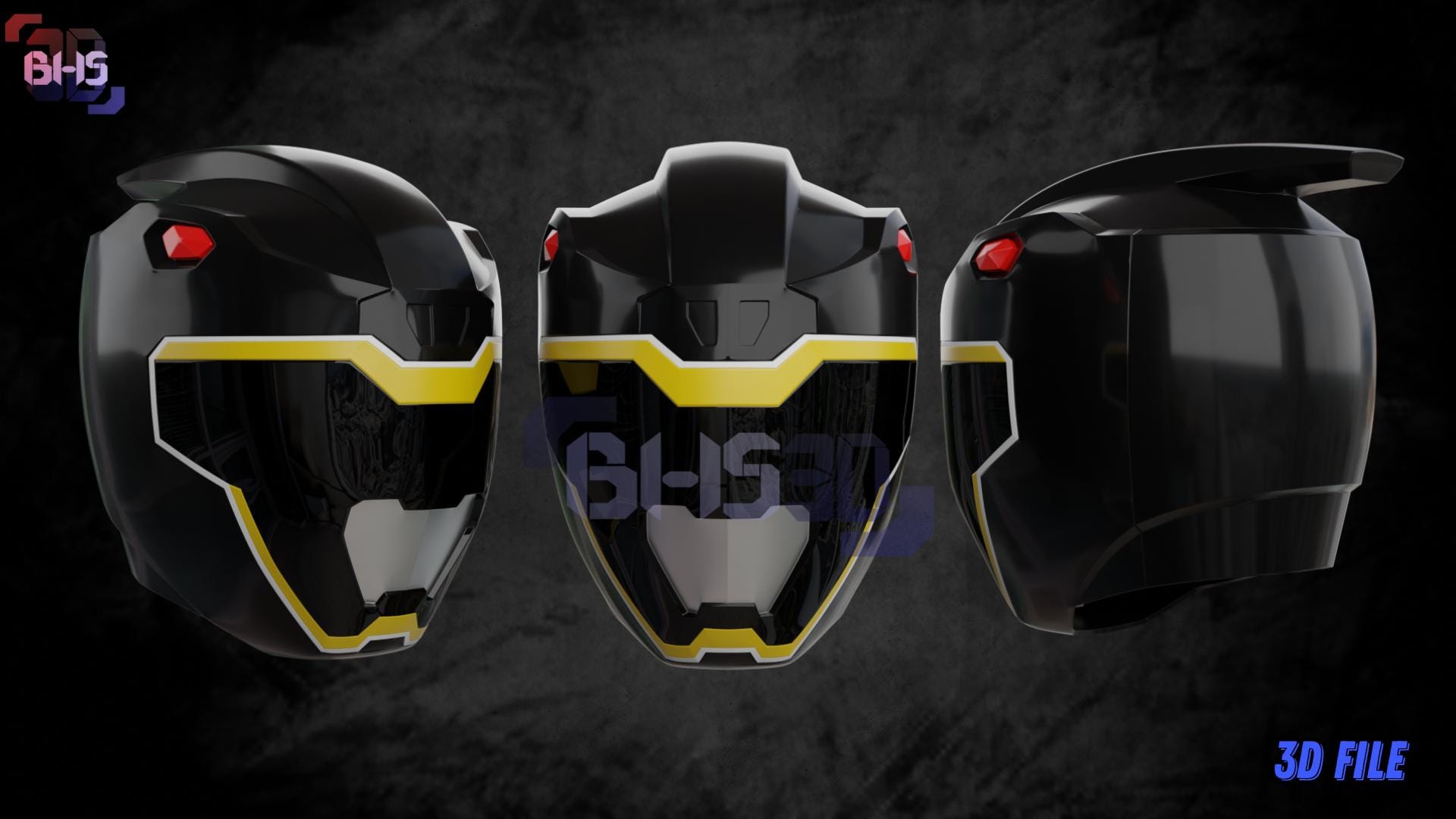 Kyoryu Black Helmet 3D STL File - Etsy