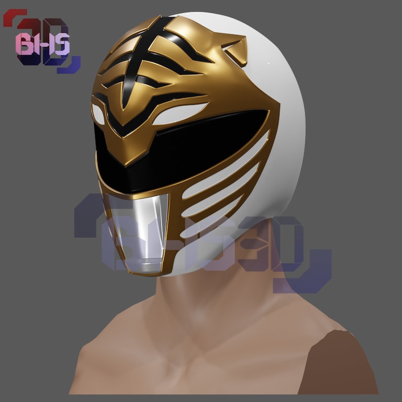 White Ranger Helmet Tommy Oliver 3D Digital Download - Etsy