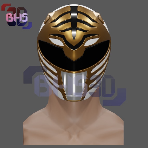 White Ranger Helmet Tommy Oliver 3D Digital Download - Etsy