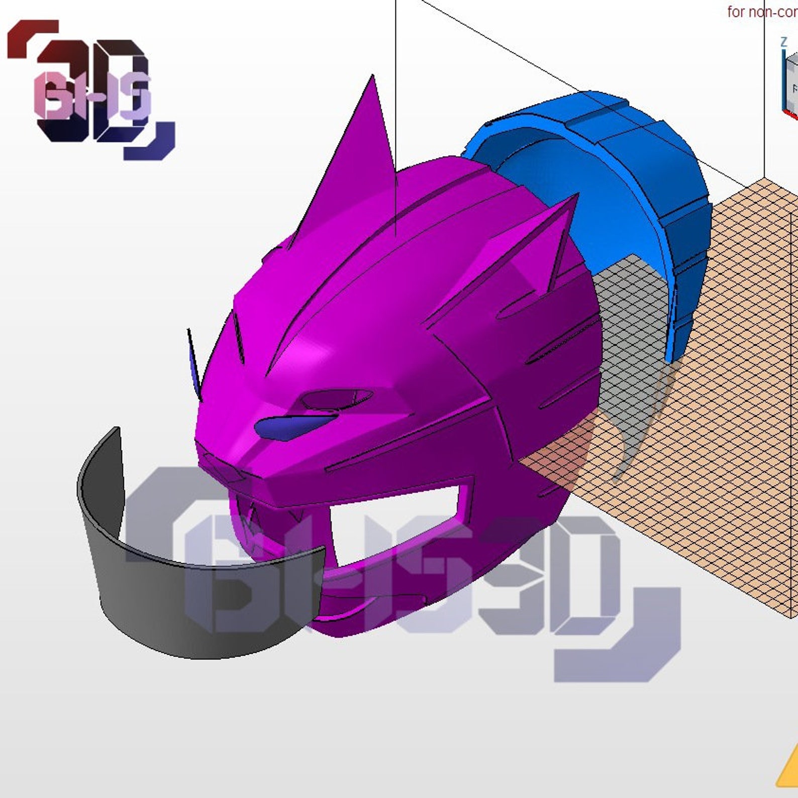 Lunar Wolf Power Rangers Wildforce Helmet 3D Digital Download - Etsy