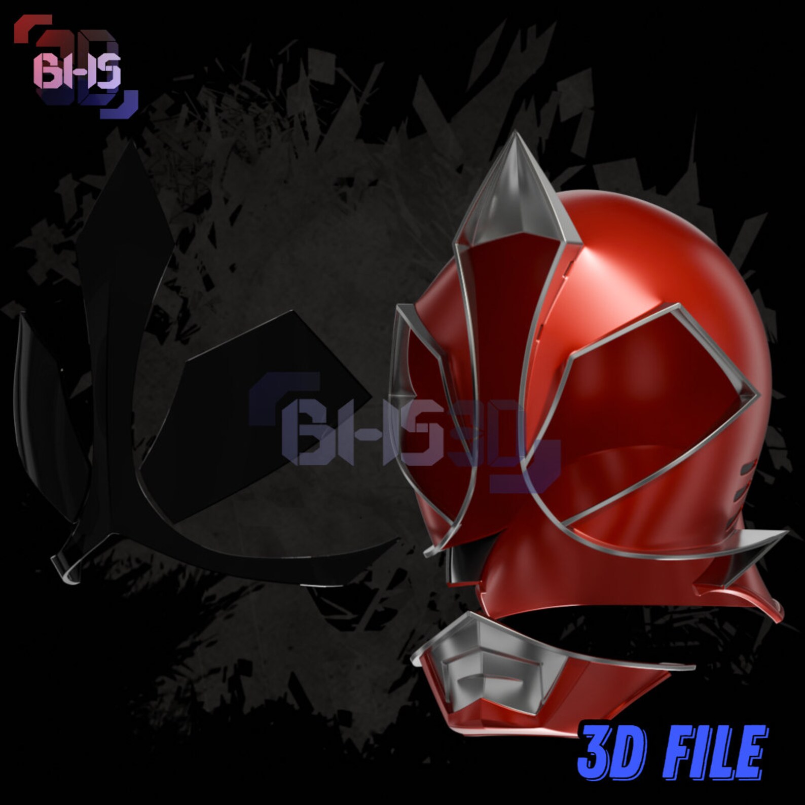 Shinkenger Red Super Mega Mode Helmet 3D Digital Download - Etsy