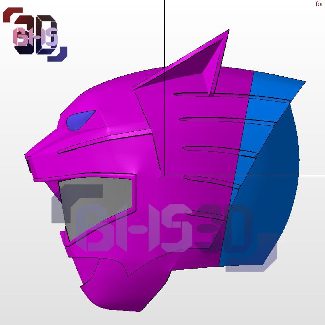 Lunar Wolf Power Rangers Wildforce Helmet 3D Digital Download - Etsy