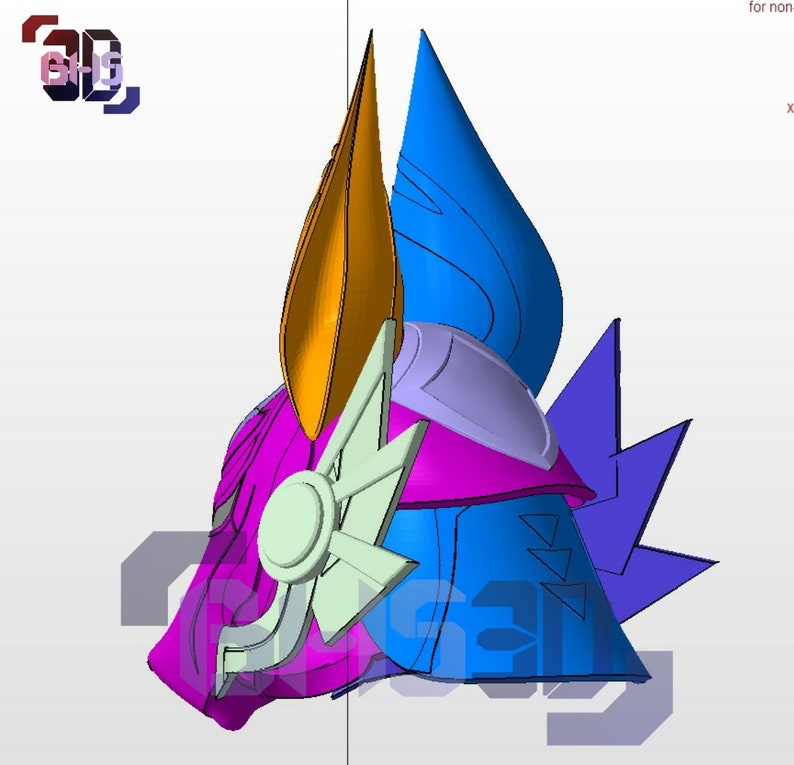 Cyno Burst Mode Helmet Genshin Impact 3D Digital Download - Etsy