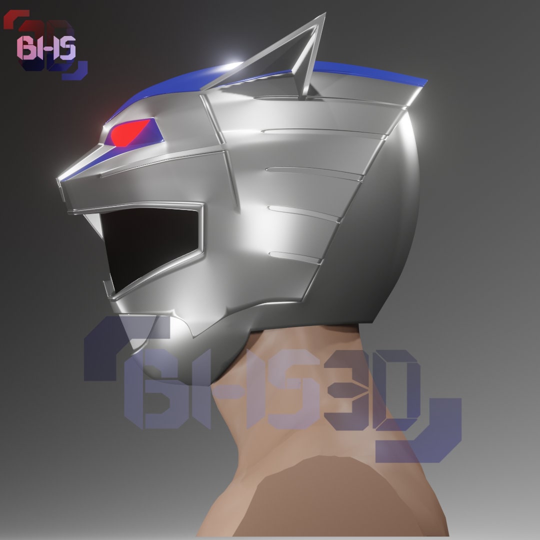 Lunar Wolf Power Rangers Wildforce Helmet 3D Digital Download - Etsy