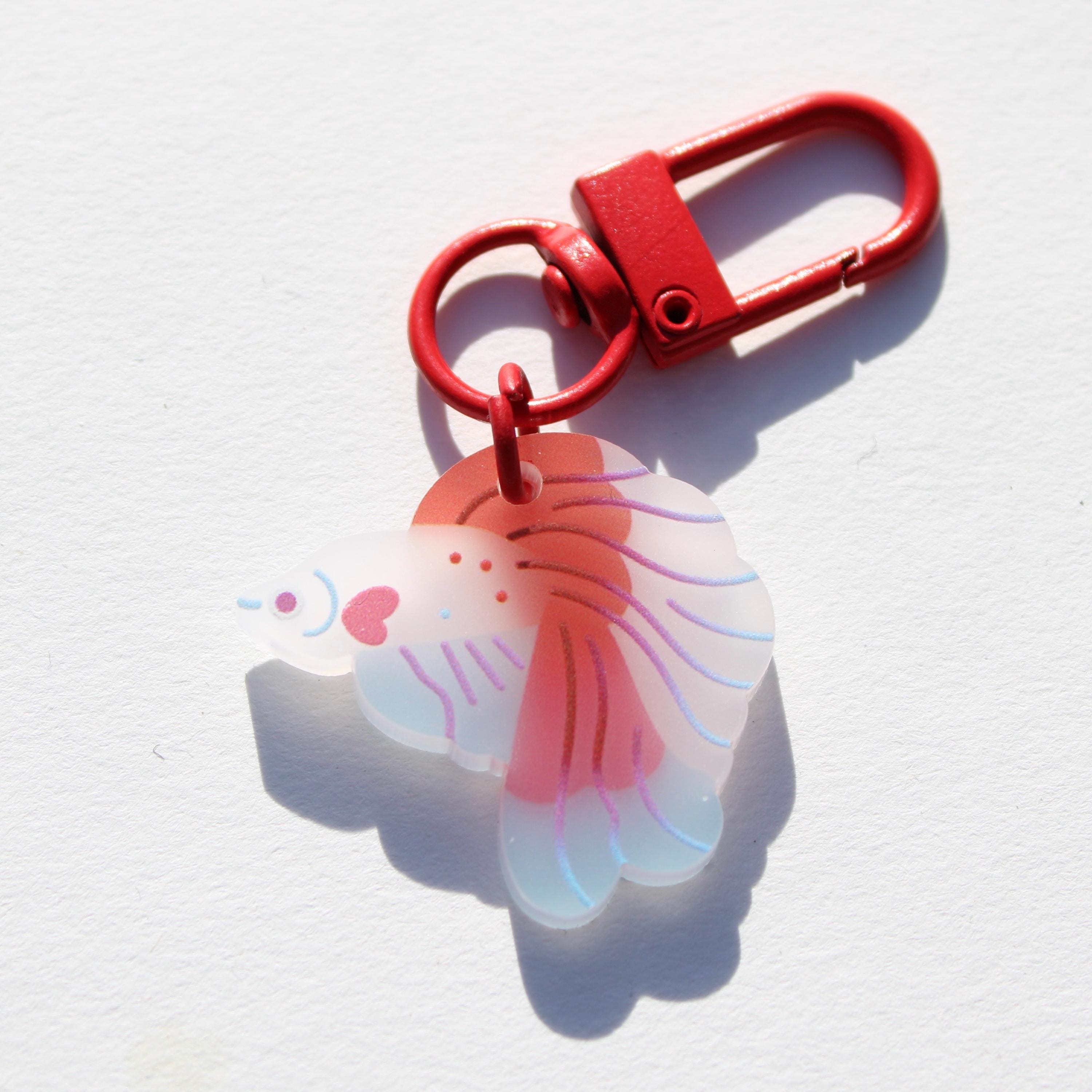 Betta Fish Frosted Acrylic Charms | Pet Aquarium Keychain - Etsy