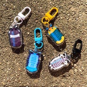 Mini Isopods Acrylic Charms | Cute Bug Insect Rubber Ducky Dairy Cow ...