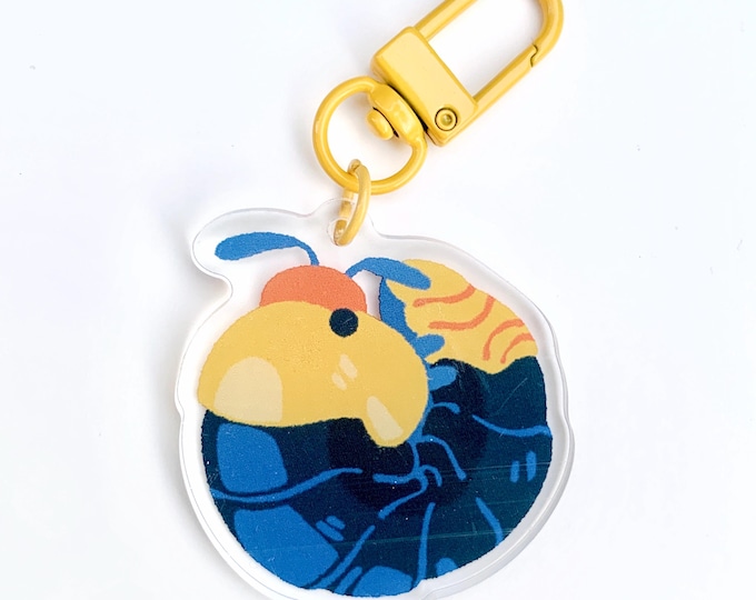 Rubber Ducky Isopod Ball Acrylic Charm | Bug Roly Poly Keychain Gift - Etsy
