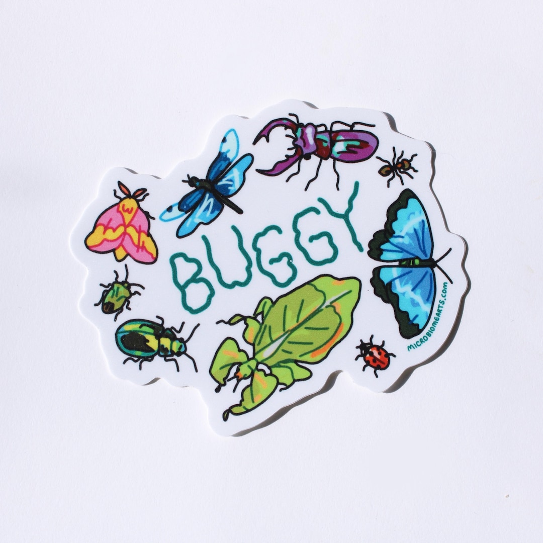 BUGGY Insect Sticker | Entomology Stag Beetle Moth Butterfly Bug Lover ...
