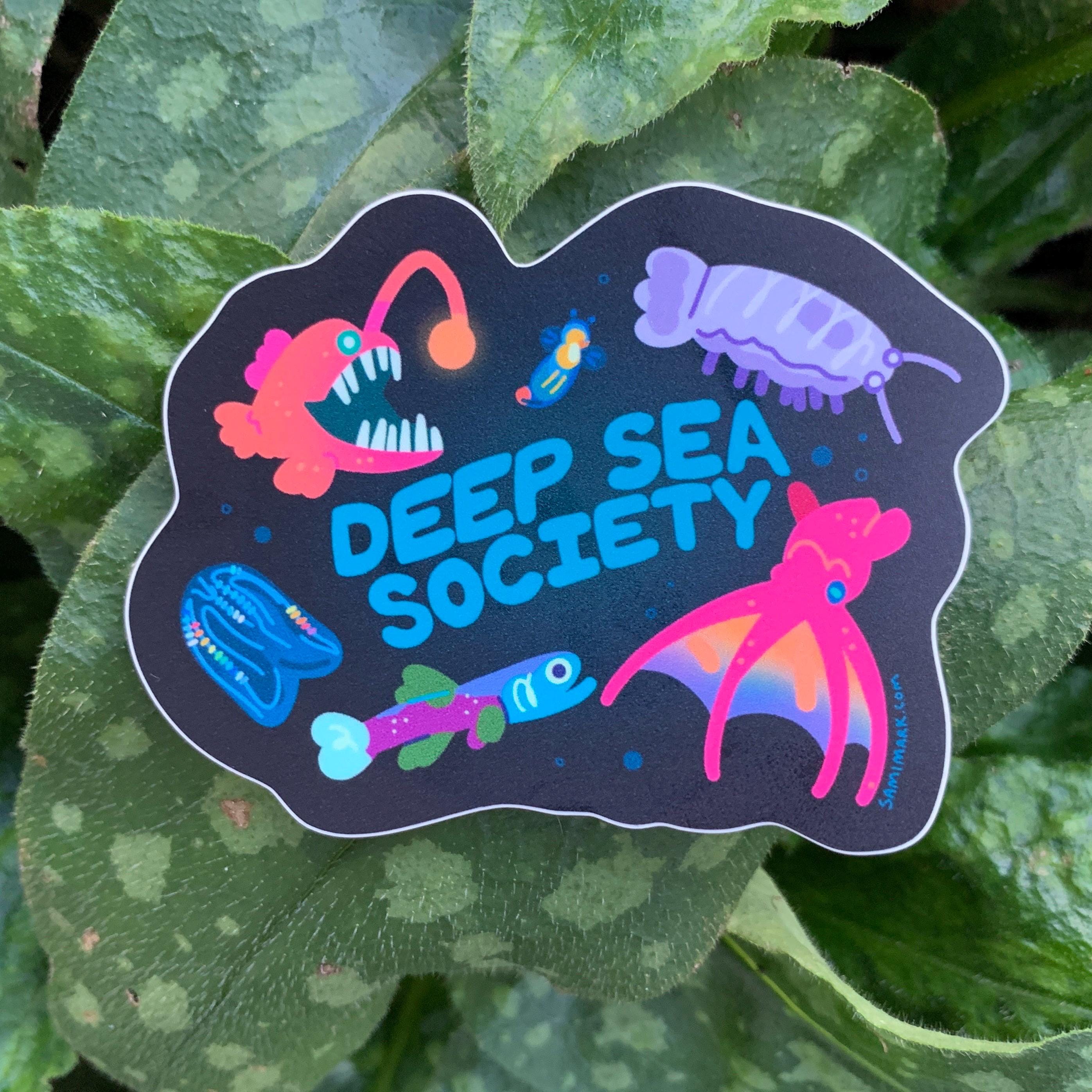 Deep Sea Society Sticker | Ocean Lanternfish Vampire Squid Isopod ...