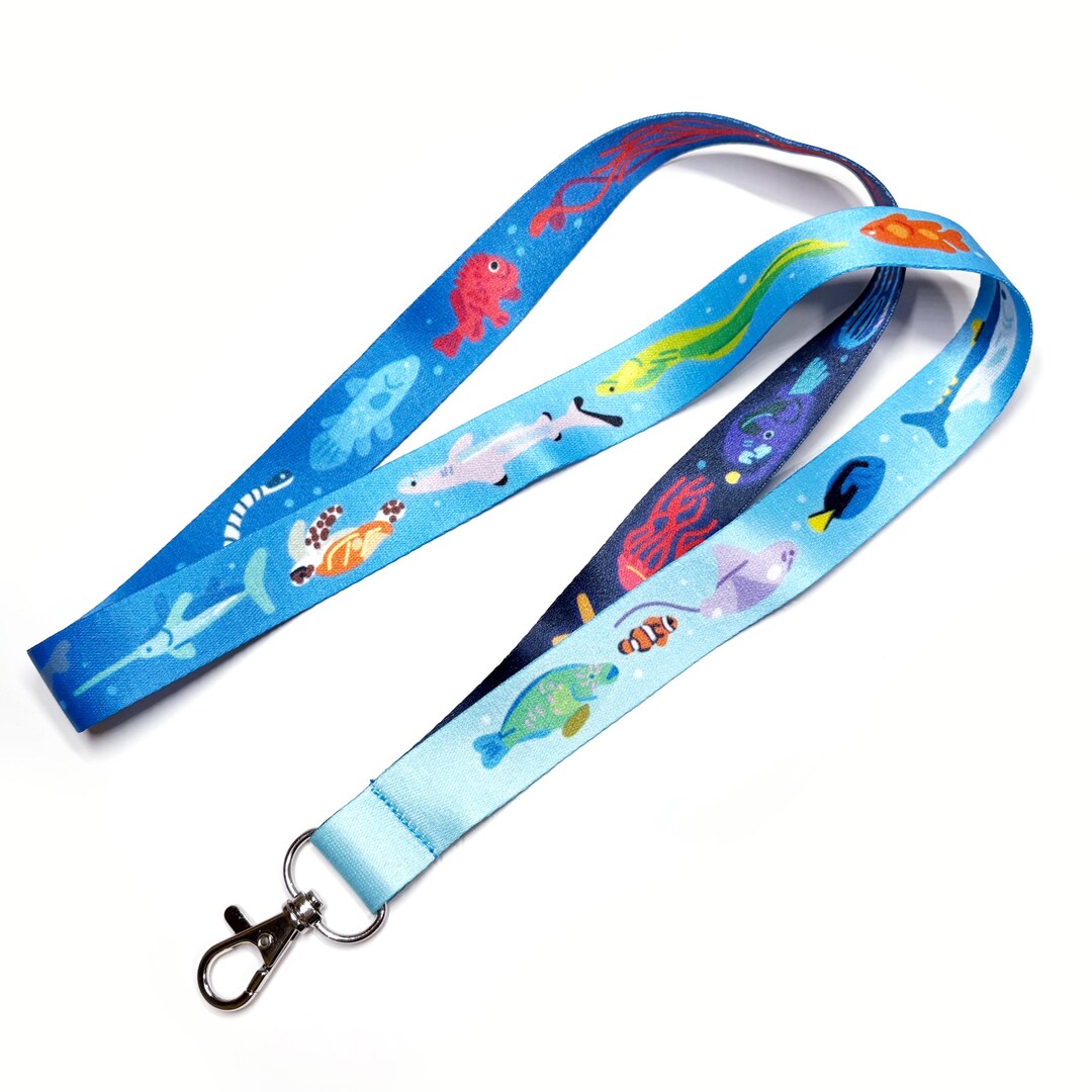 Sea Depths Lanyard | Fish Ocean Marine Biology Illustrated Key Lanyard ...
