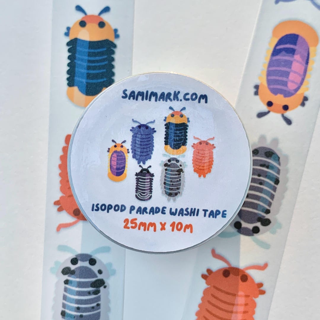 Isopod Parade Washi Tape Roly Poly Decorative Terrarium Bug Gift - Etsy