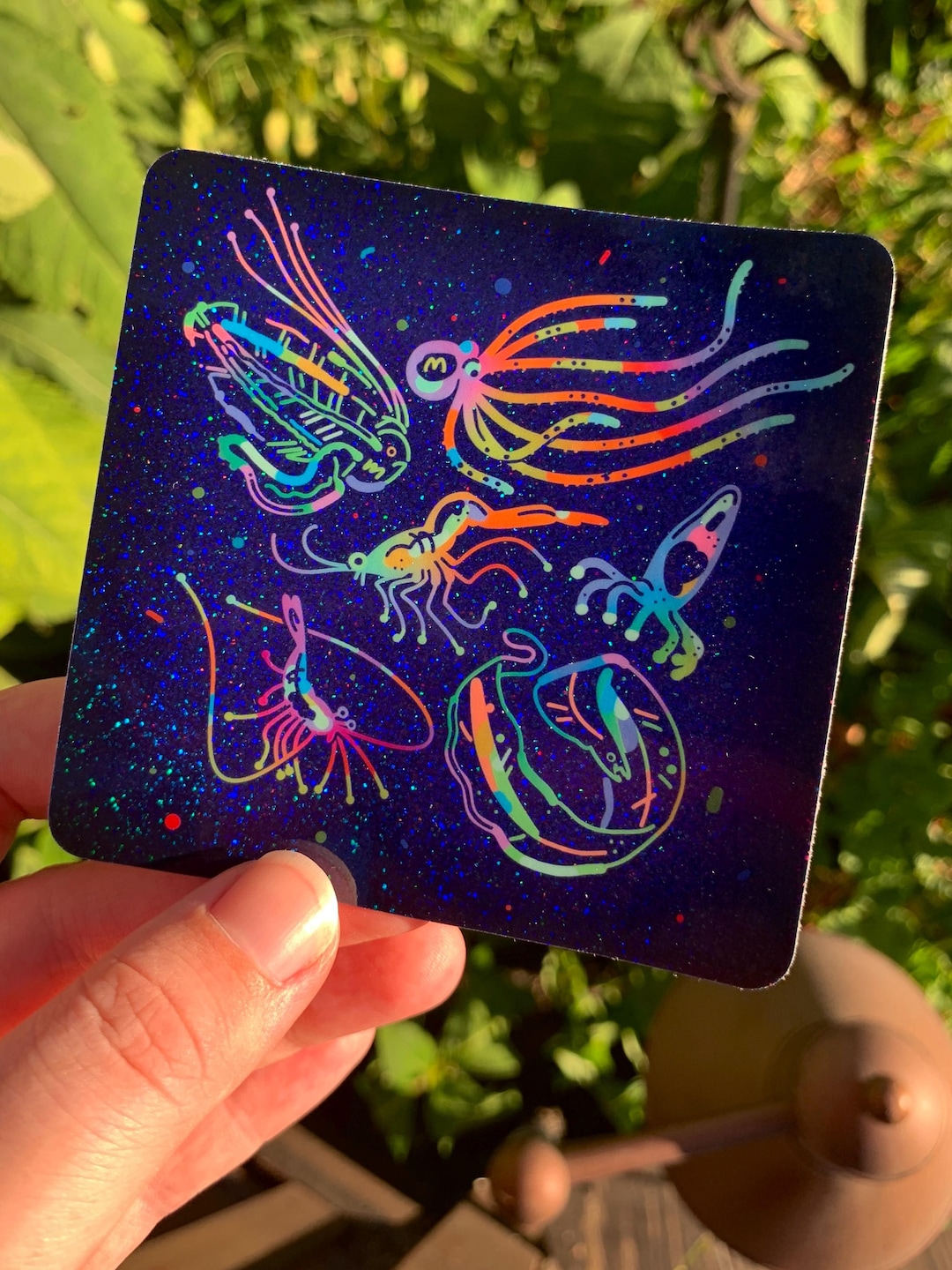 Deep Sea Plankton Glitter Vinyl Sticker | Shrimp Fish Eels Blackwater ...
