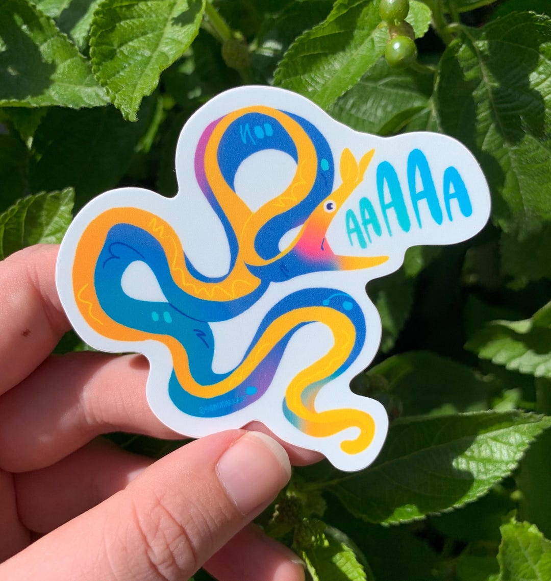 Ribbon Eel Scream Sticker | Funny Eel Moray Marine Biology Gift - Etsy