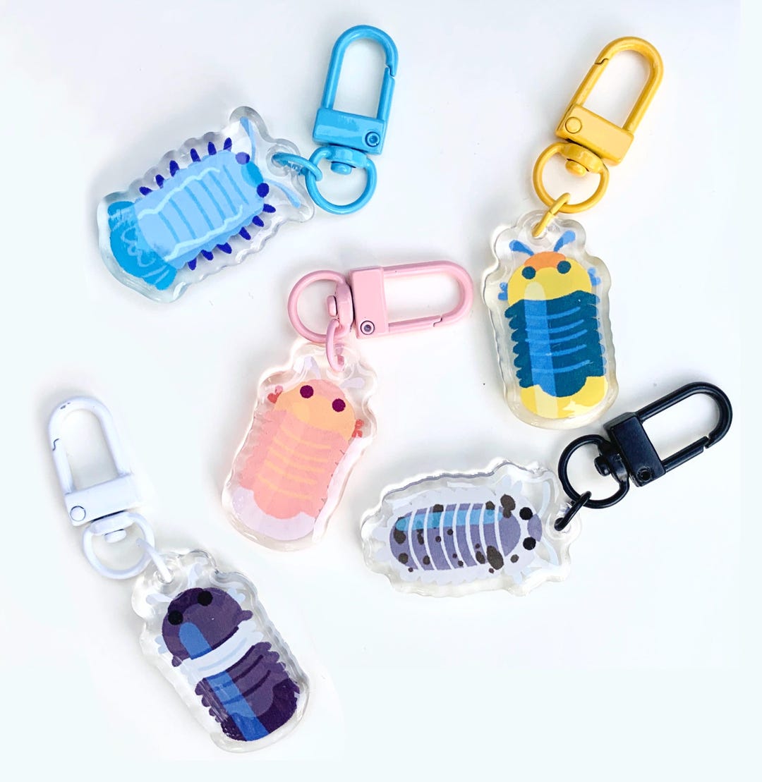 Mini Isopods Acrylic Charms | Cute Bug Insect Rubber Ducky Dairy Cow ...