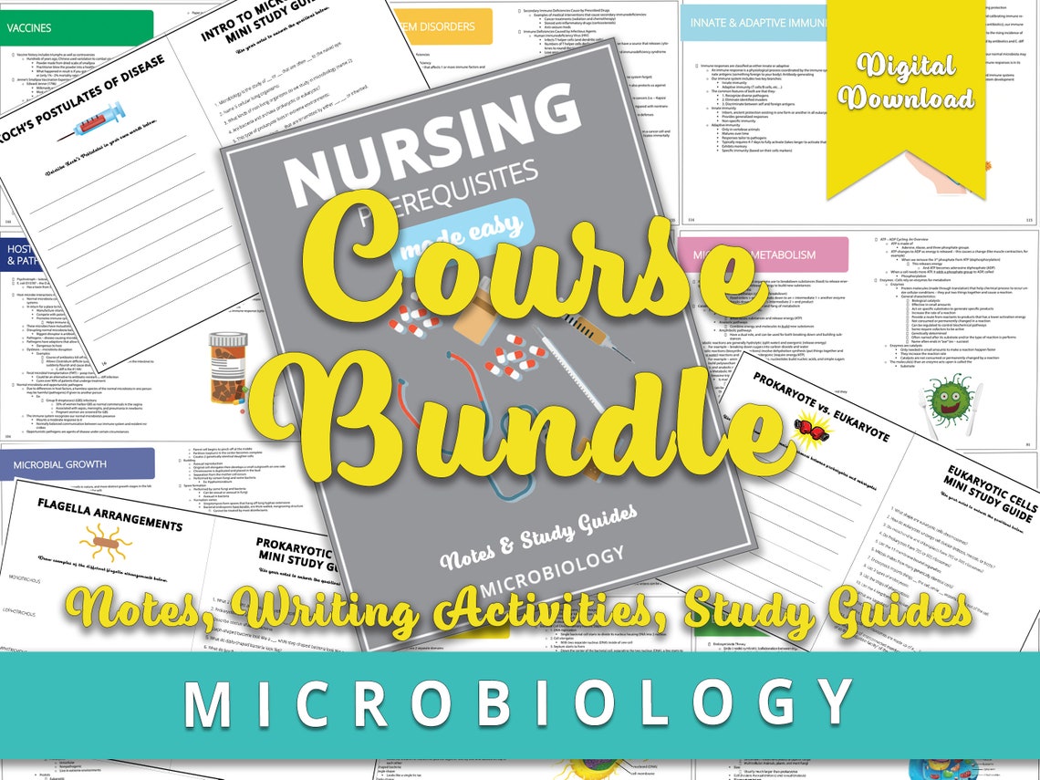 Microbiology Notes Bundle Microbiology Study Guide Course - Etsy