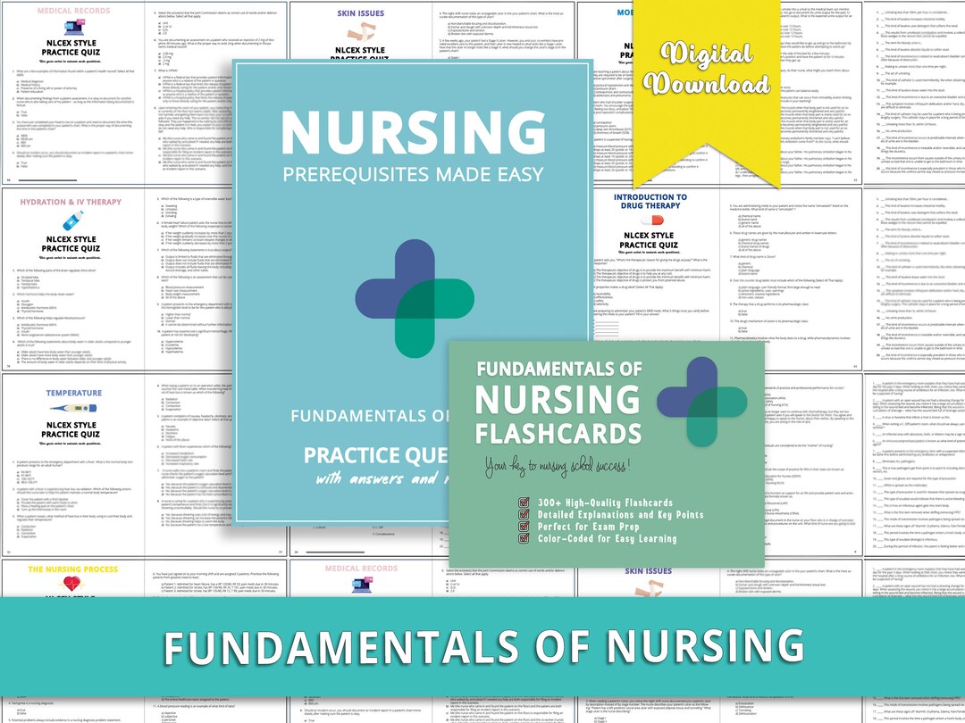Comprehensive Nursing Study Guide Bundle With Digital Flashcards and ...