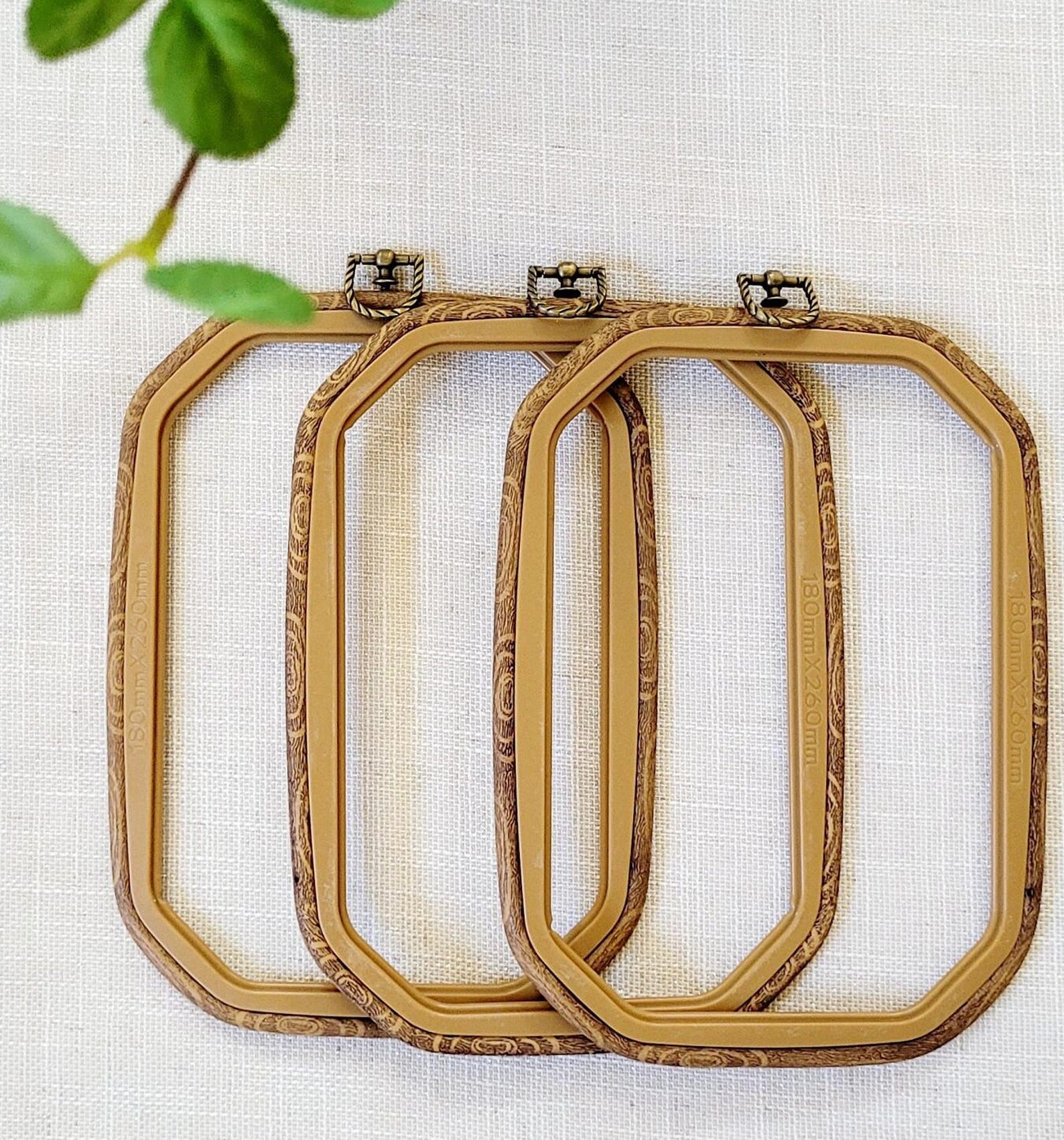 Large Octagon Embroidery Hoops, 3 Pcs Set, Imitated Wood Plastic ...