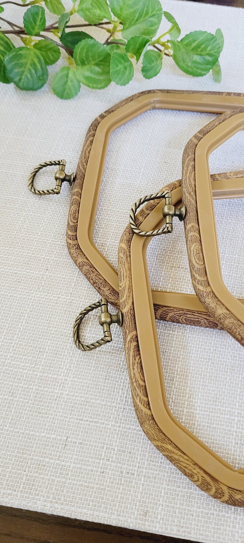 Large Octagon Embroidery Hoops, 3 Pcs Set, Imitated Wood Plastic ...