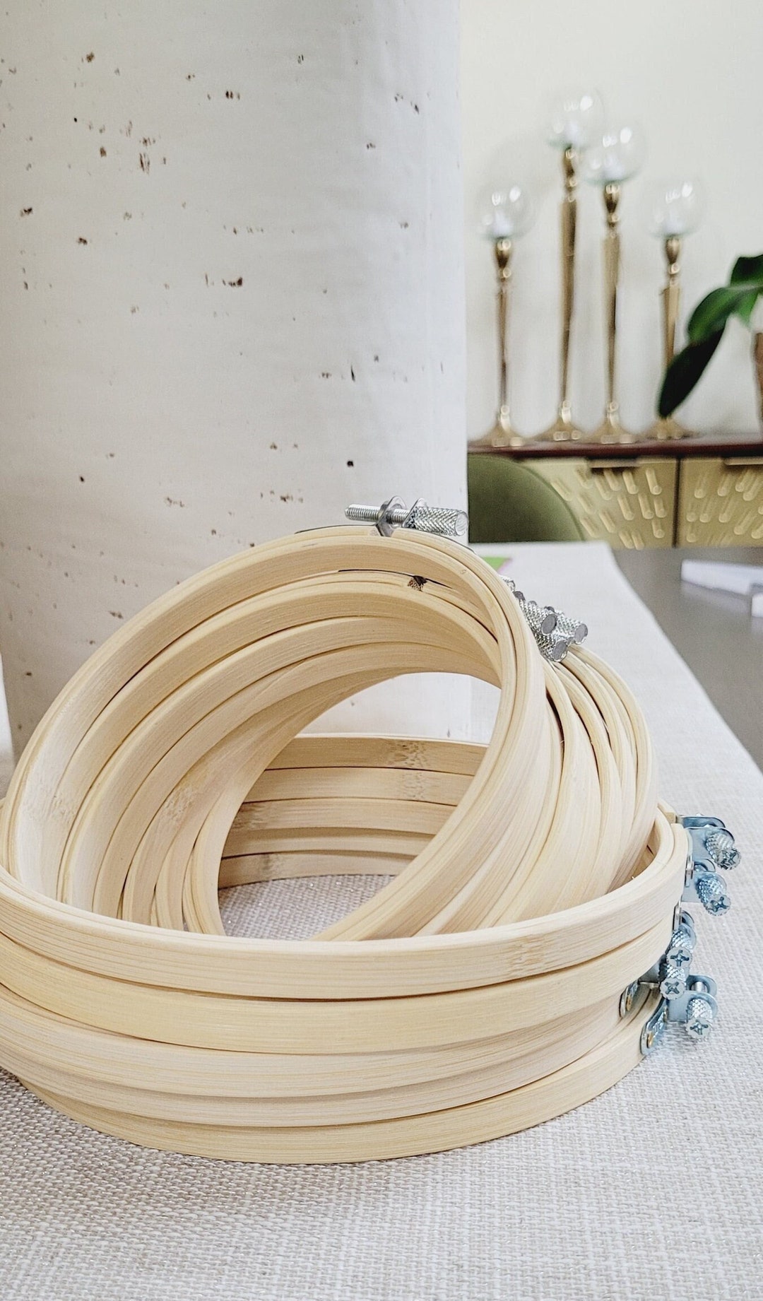Embroidery Circle Hoops 5" & 7" Inches , Bamboo Embroidery Hoops ...