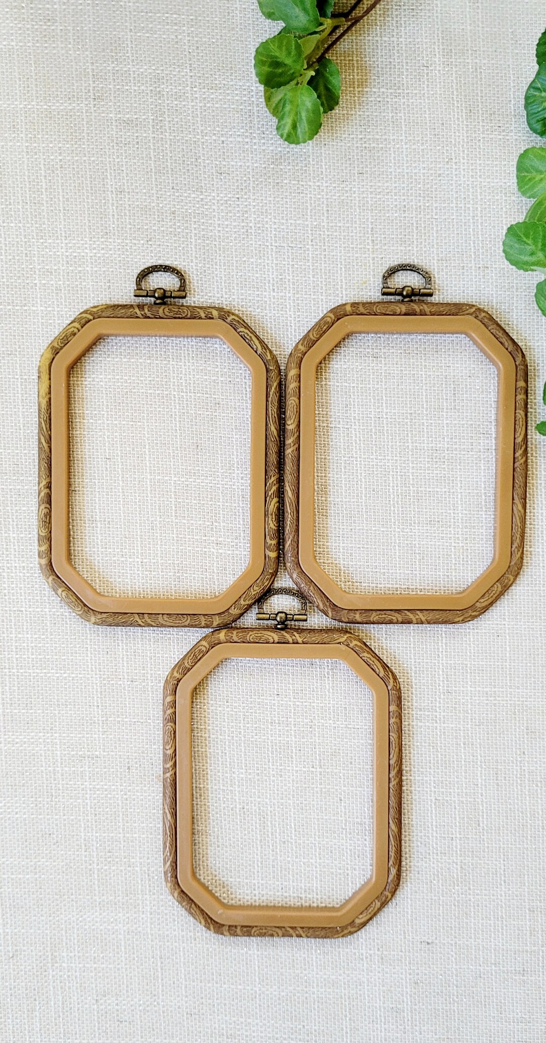 Octagon Embroidery Display Hoops, 3 Pcs Set, Imitated Wood Plastic ...