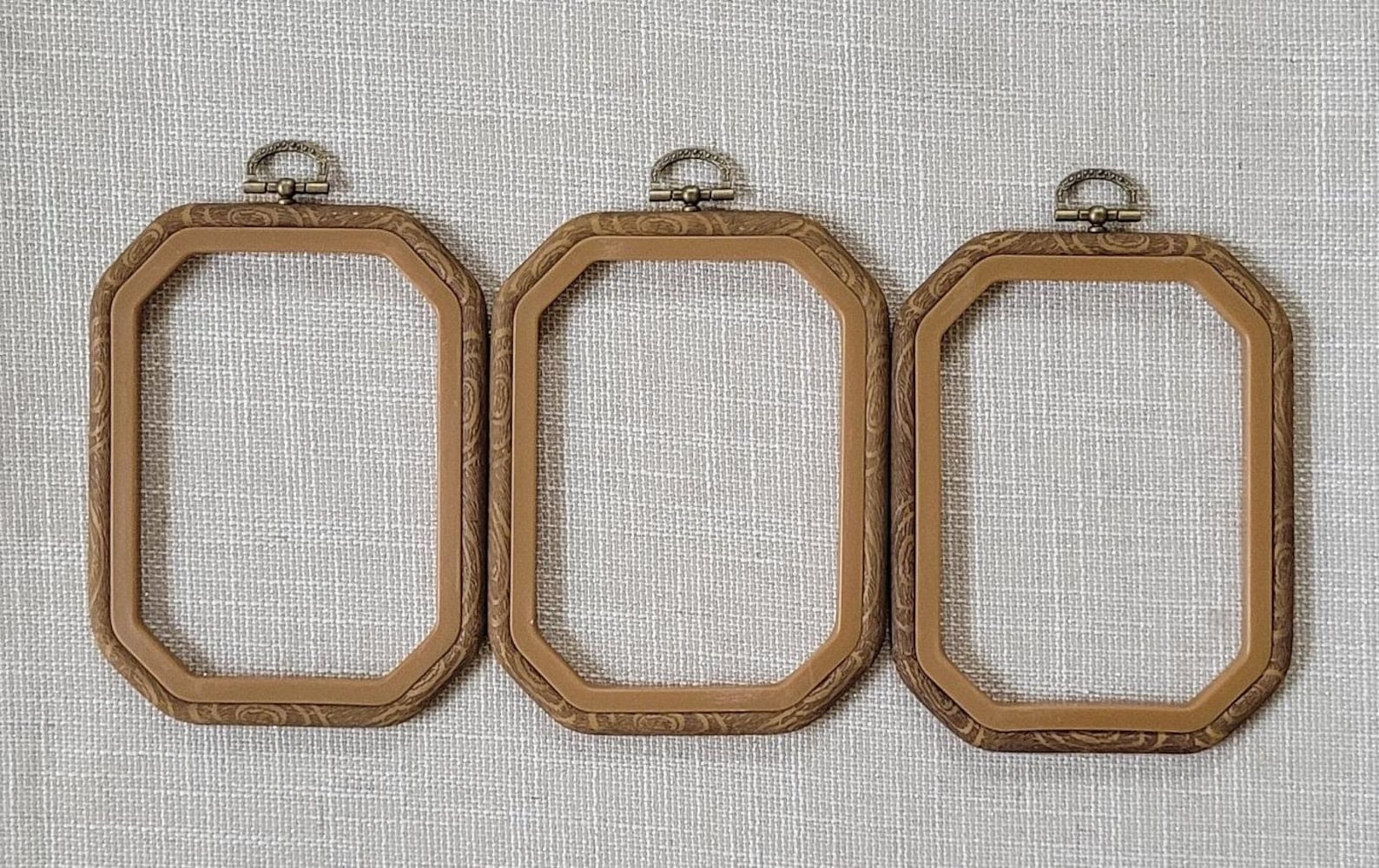 Octagon Embroidery Display Hoops, 3 Pcs Set, Imitated Wood Plastic ...