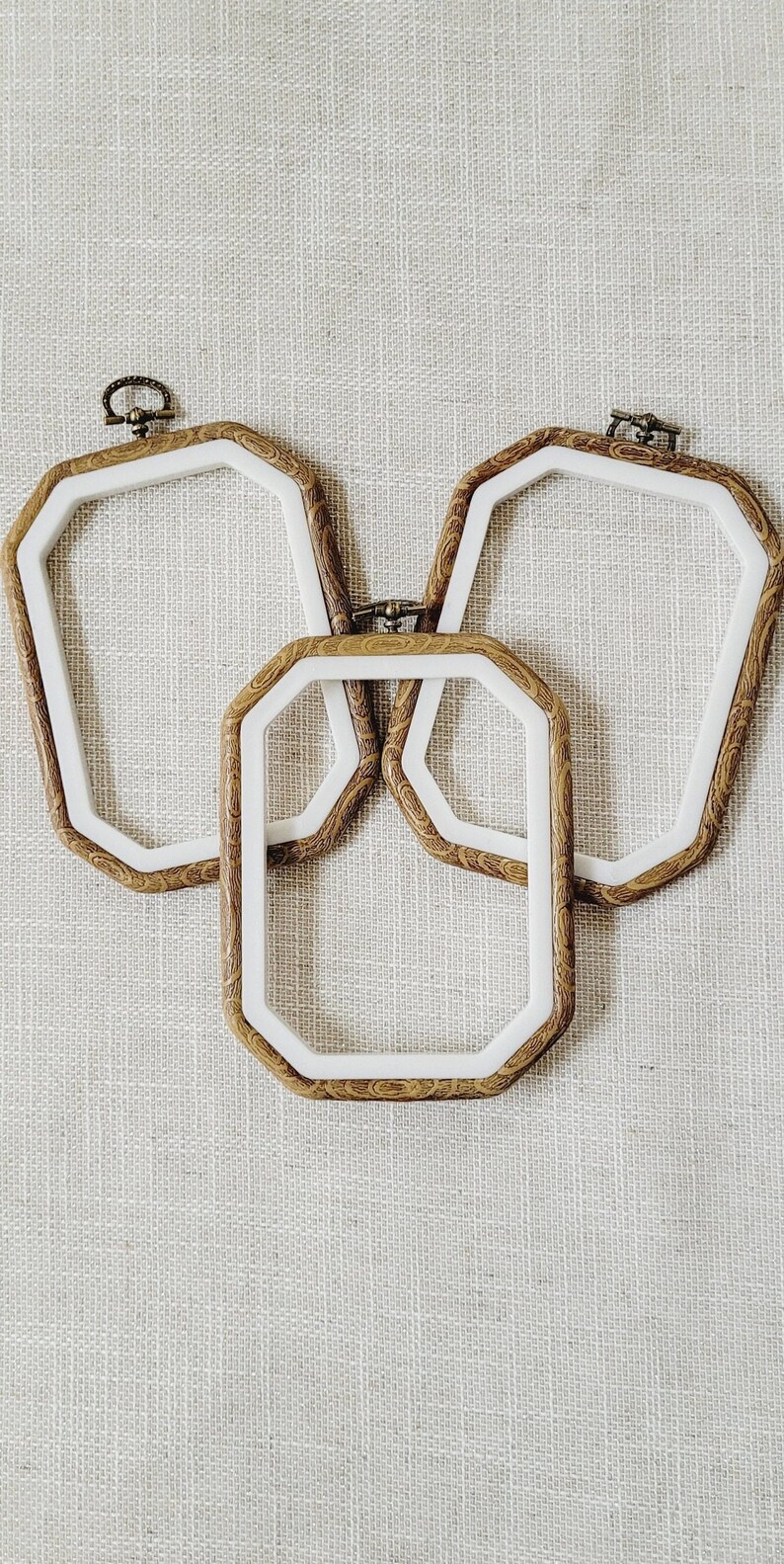 Octagon Embroidery Display Hoops 3 Pcs Set Imitated Wood - Etsy