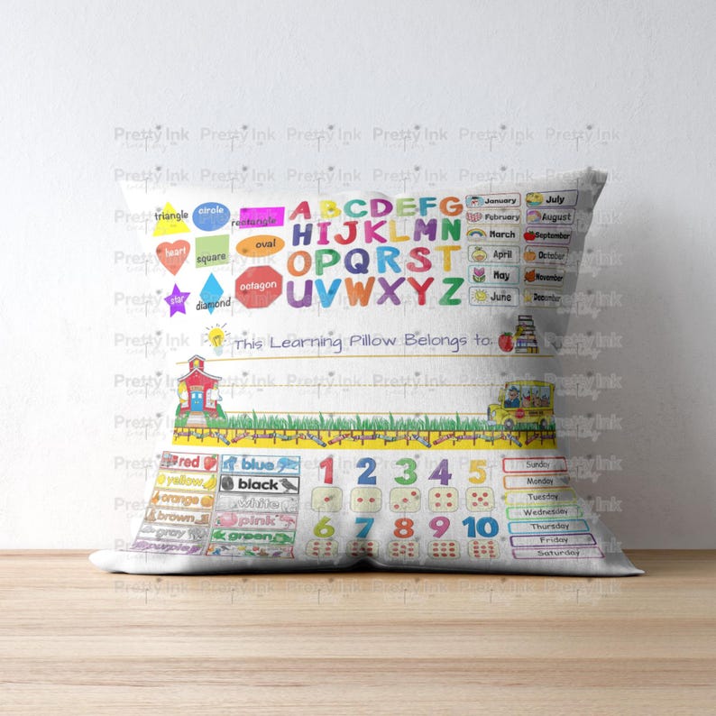 Learning Pillow PNG | Preschool & Kindergarten Educational Pillow ...