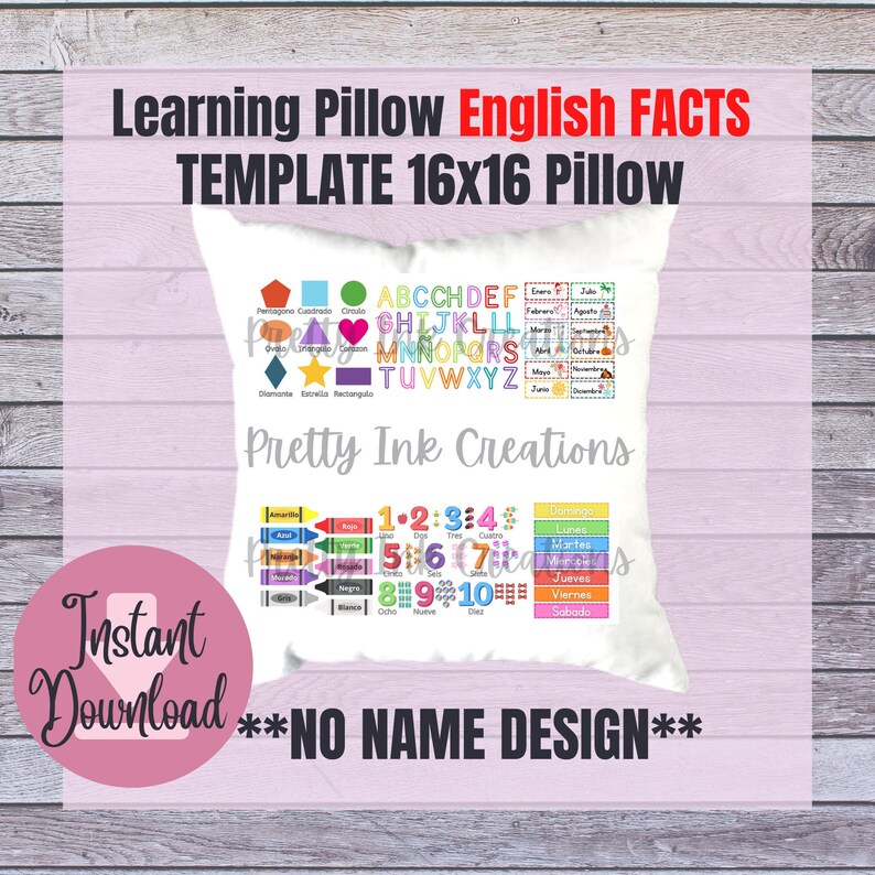 Learning Pillow PNG | Preschool & Kindergarten Educational Pillow ...