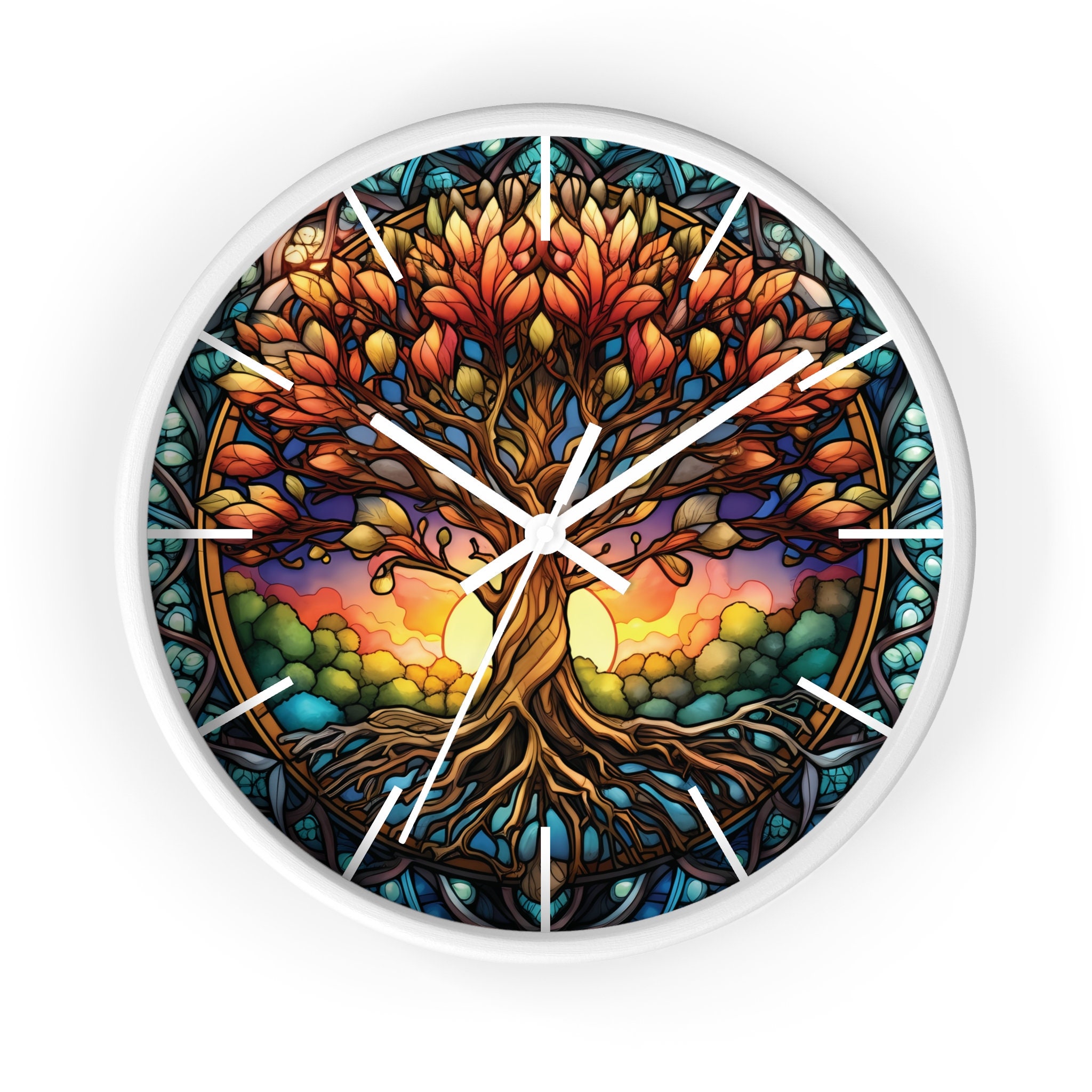 Tree of Life Clocks, Tree of Life Wall Art, Stained Glass Tree of Life ...