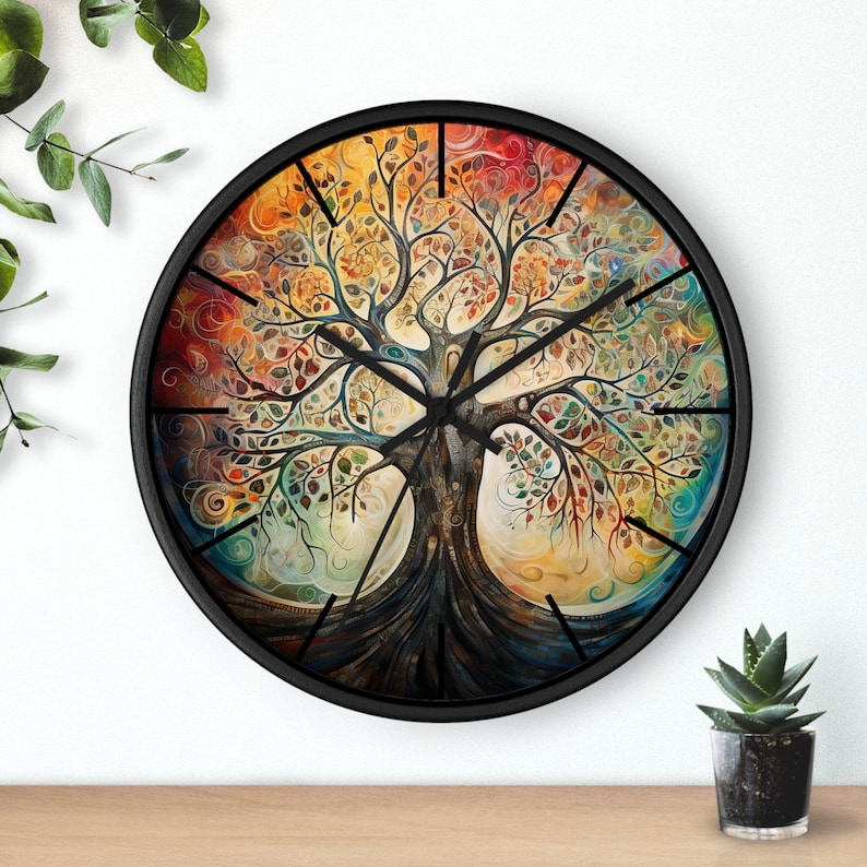 Wooden Wall Clock, Tree of Life Clock, Abstract Tree of Life Art ...