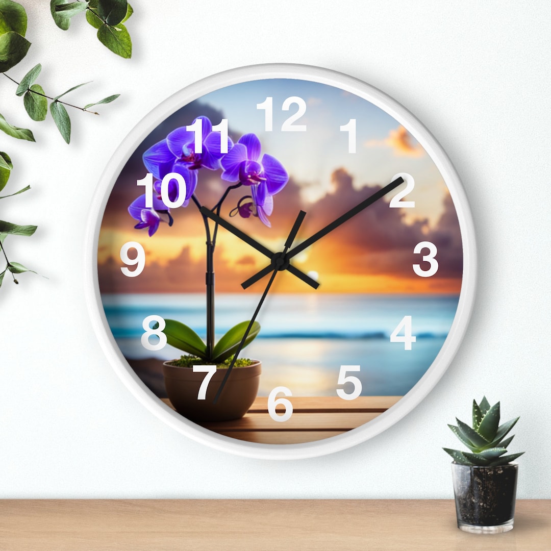 Tranquil Clocks for Office, Botanical Art, Nature Clocks, Botanical ...