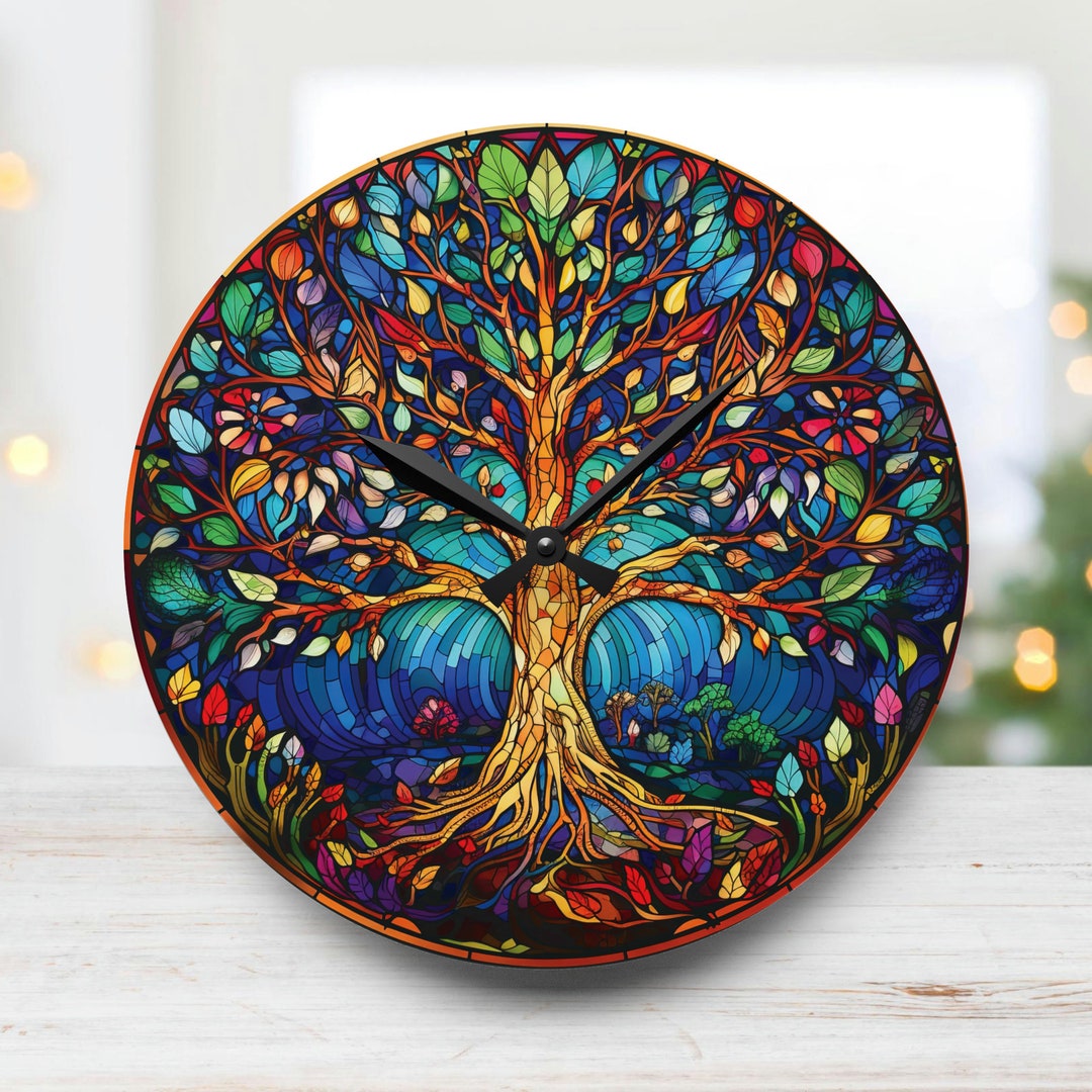 Unique Wall Clock, Tree of Life Wall Clock, Spiritual Tree Clock, Home ...