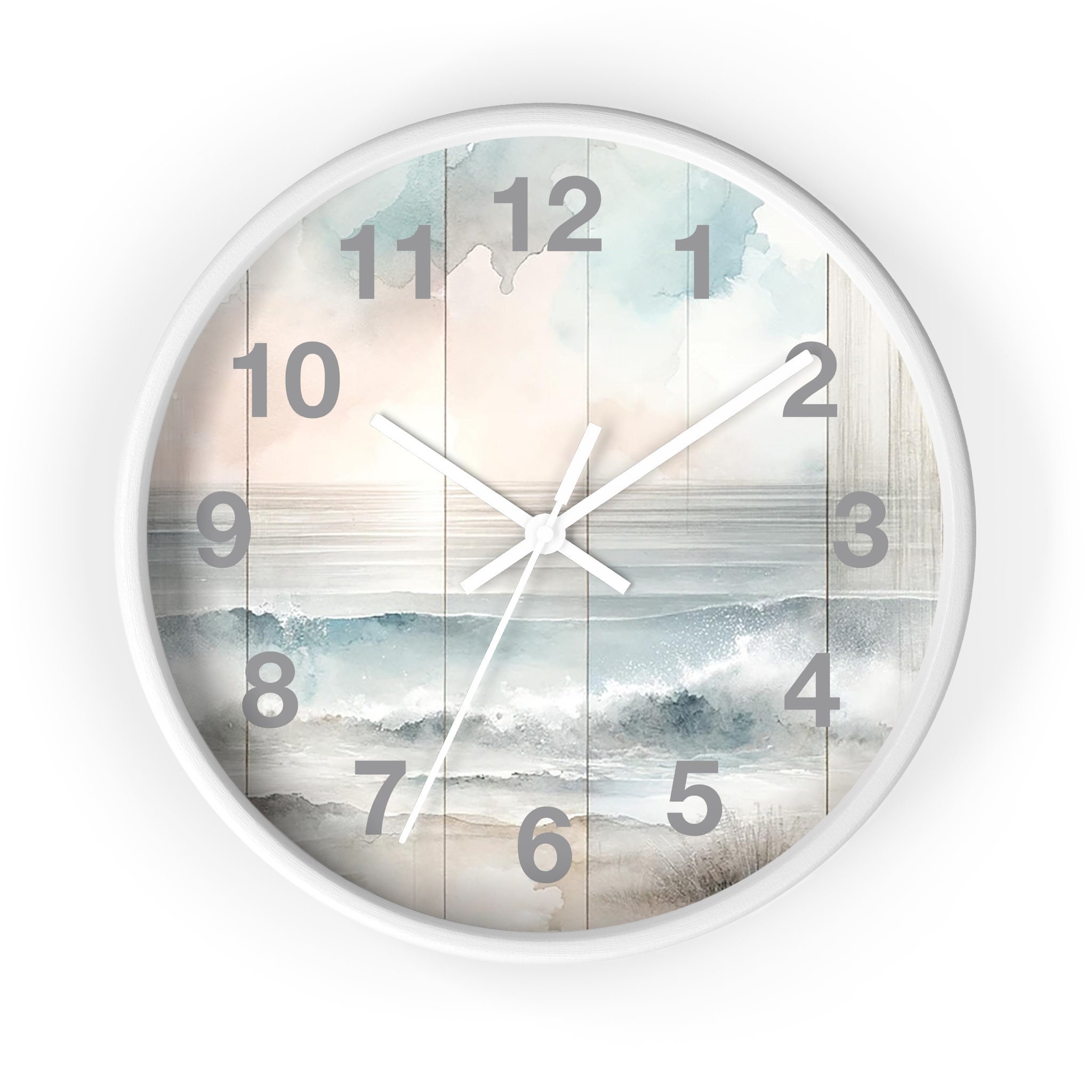 Wooden Wall Clock, Rustic Coastal Art, Ocean Clocks, Natical Wall Art ...