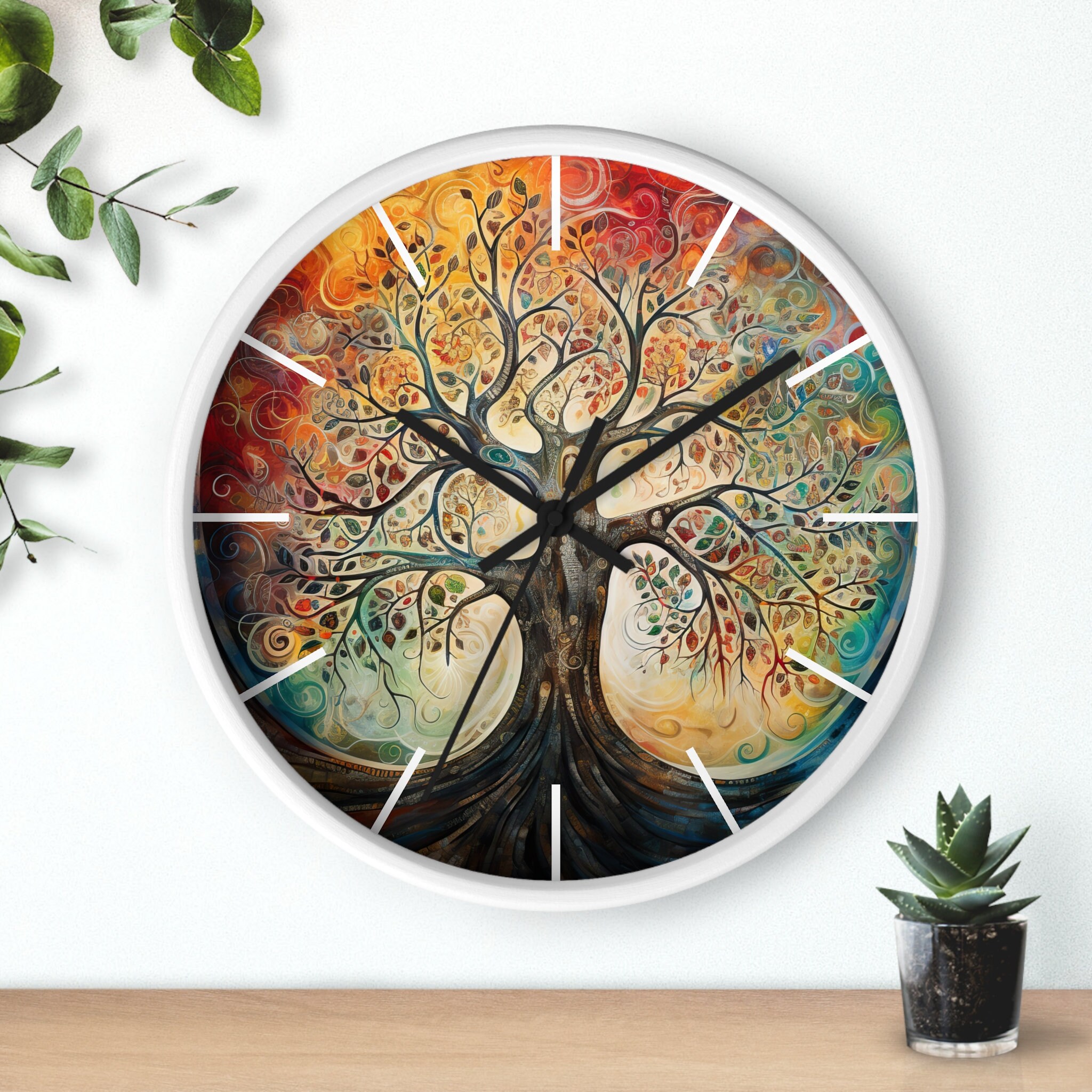 Wooden Wall Clock, Tree of Life Clock, Abstract Tree of Life Art ...