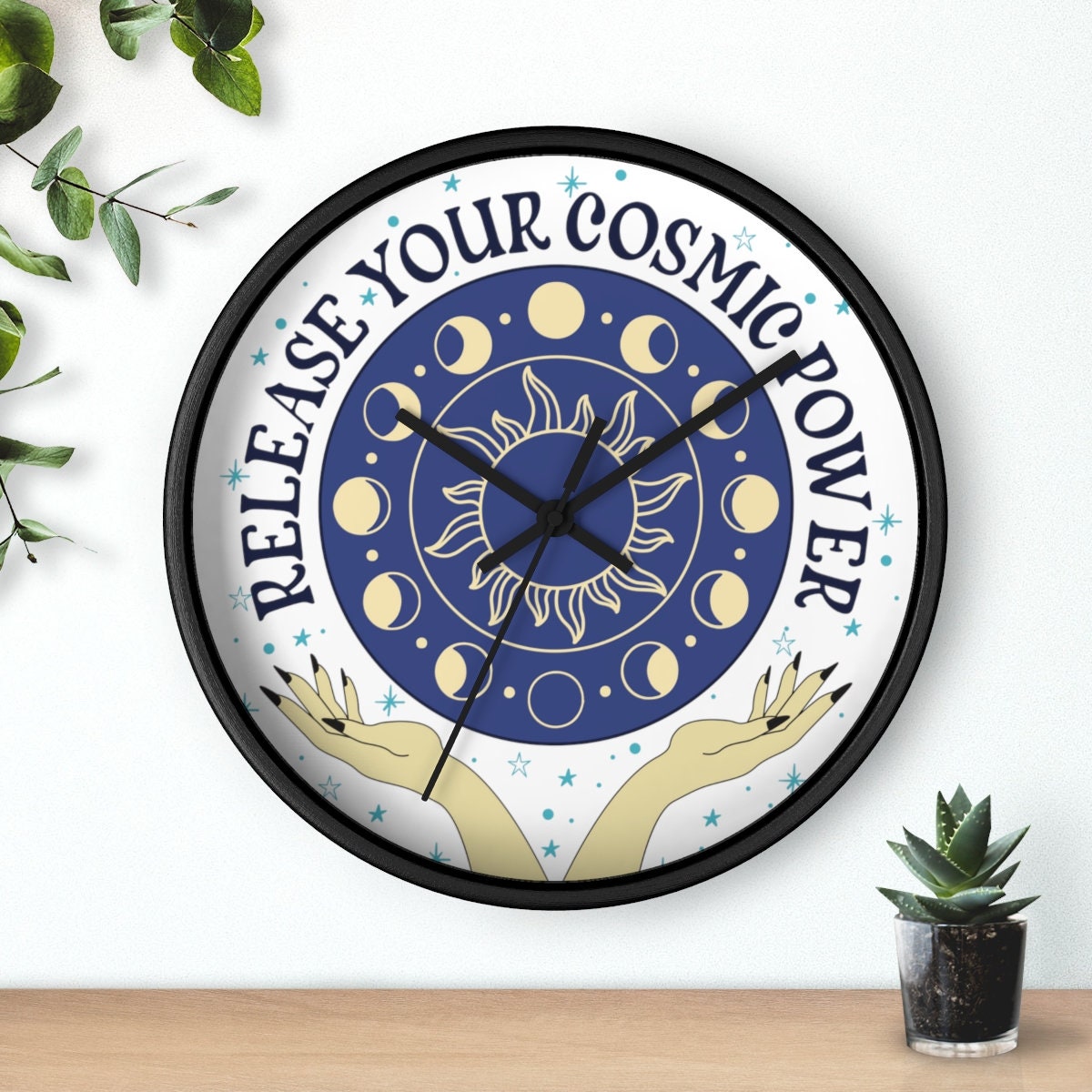 Moon Phase Clock, Cosmic Clock, Release Your Power, Sun and Moon Art ...