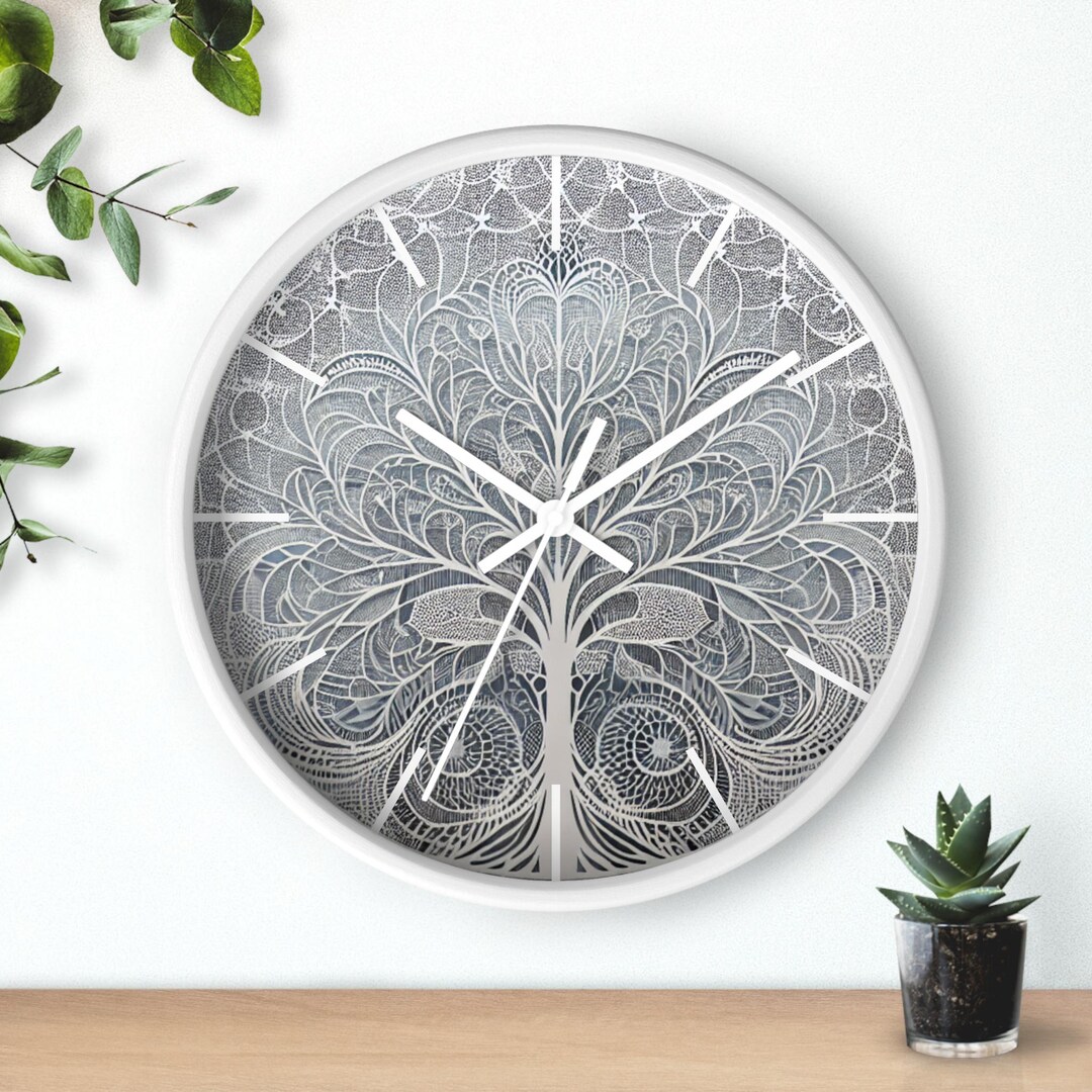 Tree of Life Clock, Rustic Clock, Weathered Fence and Lace Original ...