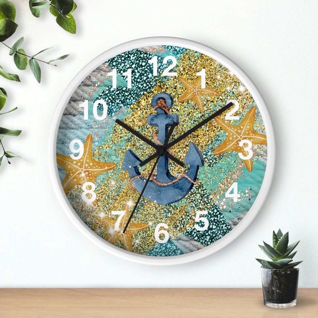 Ocean Wall Clocks, Nautical Wall Decor, Nautical Clocks, Silent Wooden ...