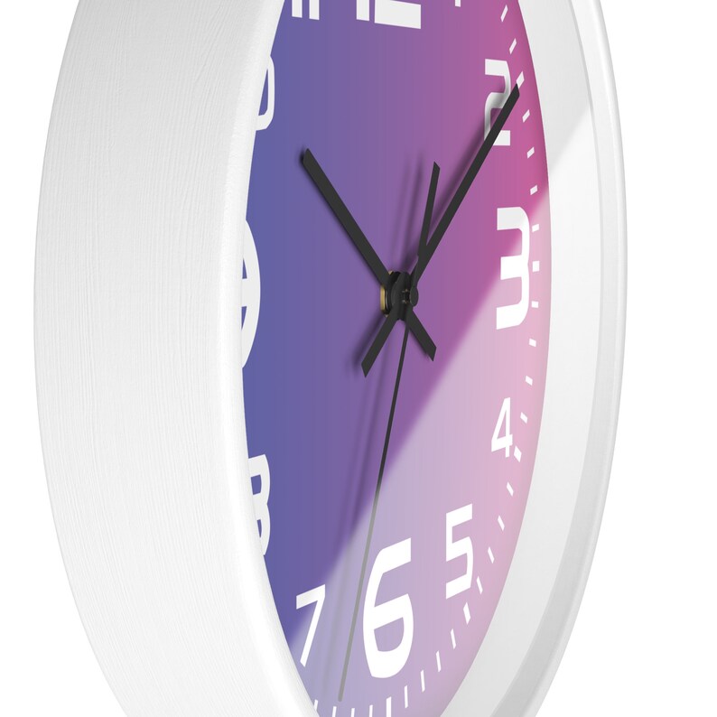 Pink Clocks, Unique Wooden Clock, Pink and Purple Clocks, Silent Clocks, Clocks for Bedroom ...