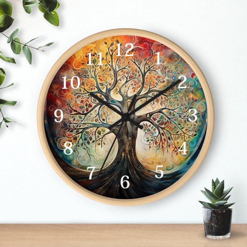 Wooden Wall Clock, Tree of Life Clock, Abstract Tree of Life Art ...