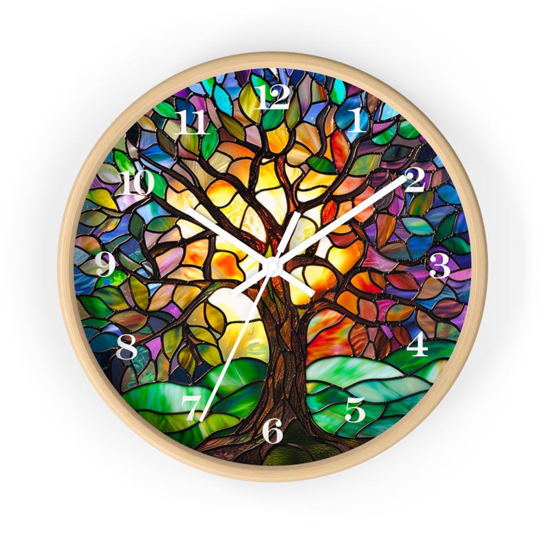 Tree of Life Wall Clock, Stained Glass Art, Tree of Lifewall Art ...