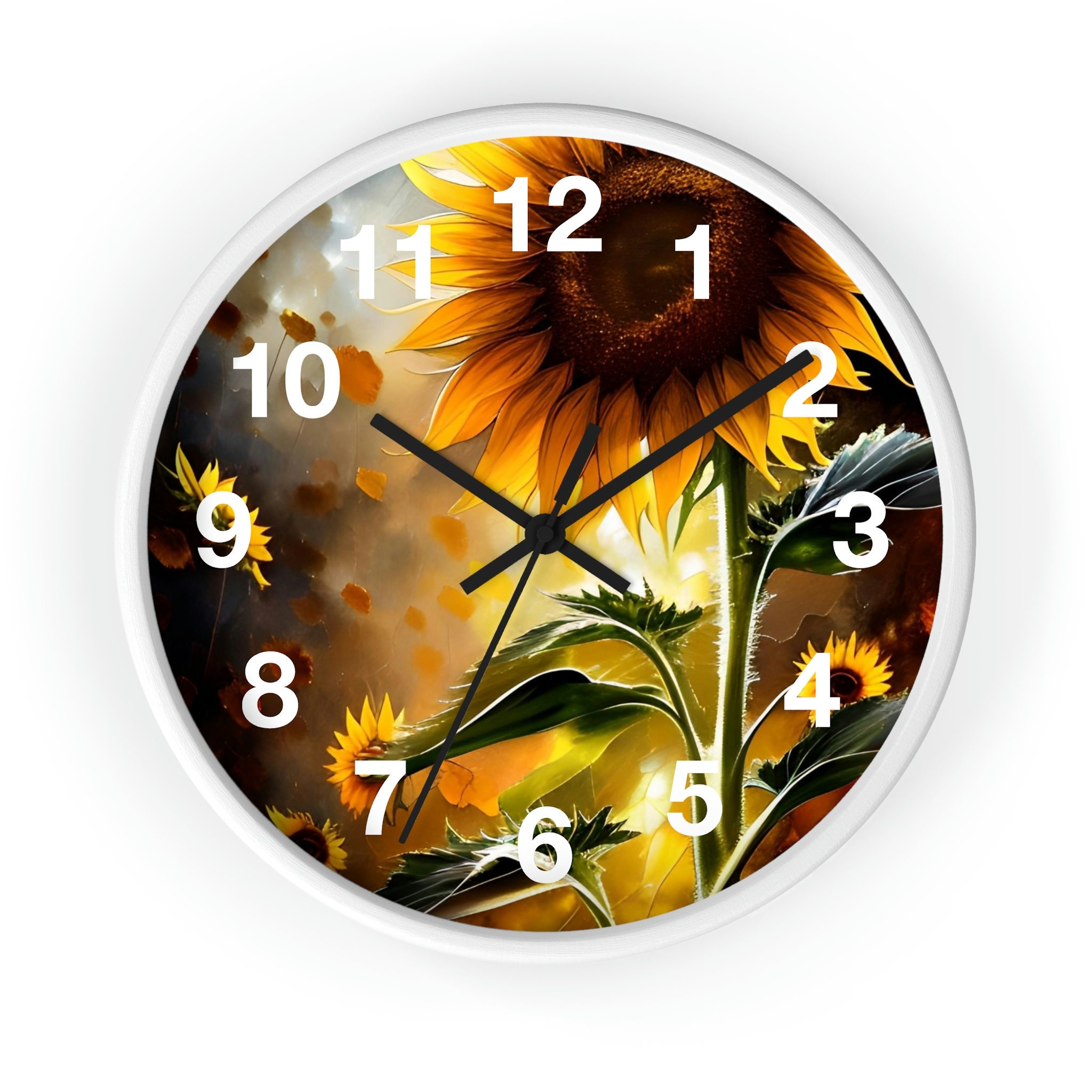 Sunflower Wooden Wall Clock, Silent Clock, Sunflower Home Decor ...
