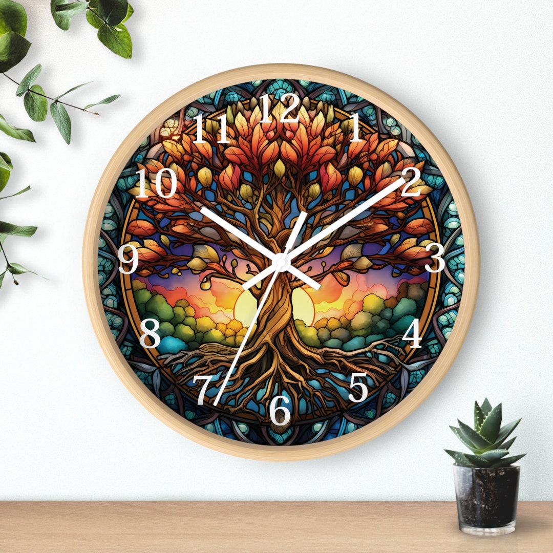 Tree of Life Clocks, Tree of Life Wall Art, Stained Glass Tree of Life ...