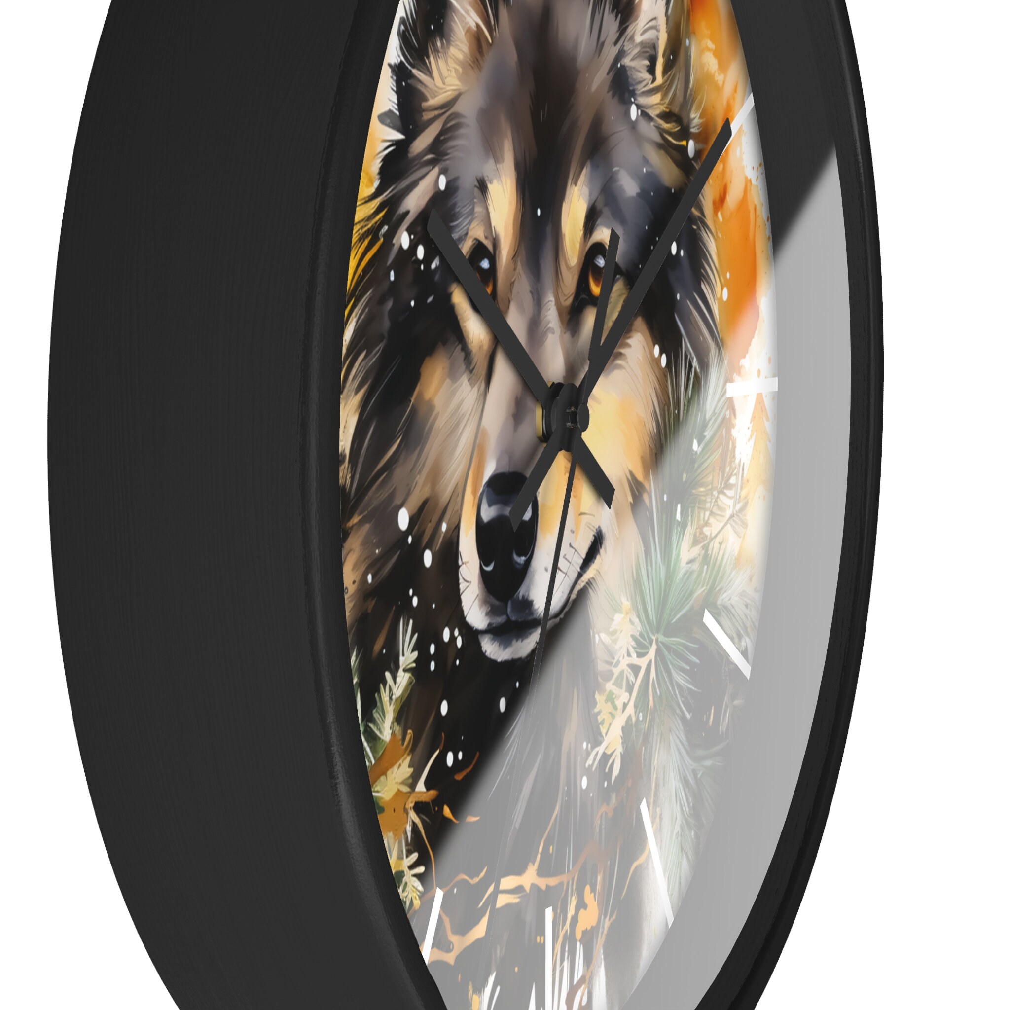 Unique Wooden Wall Clocks Wolf Designs Winter Wolf Clock - Etsy